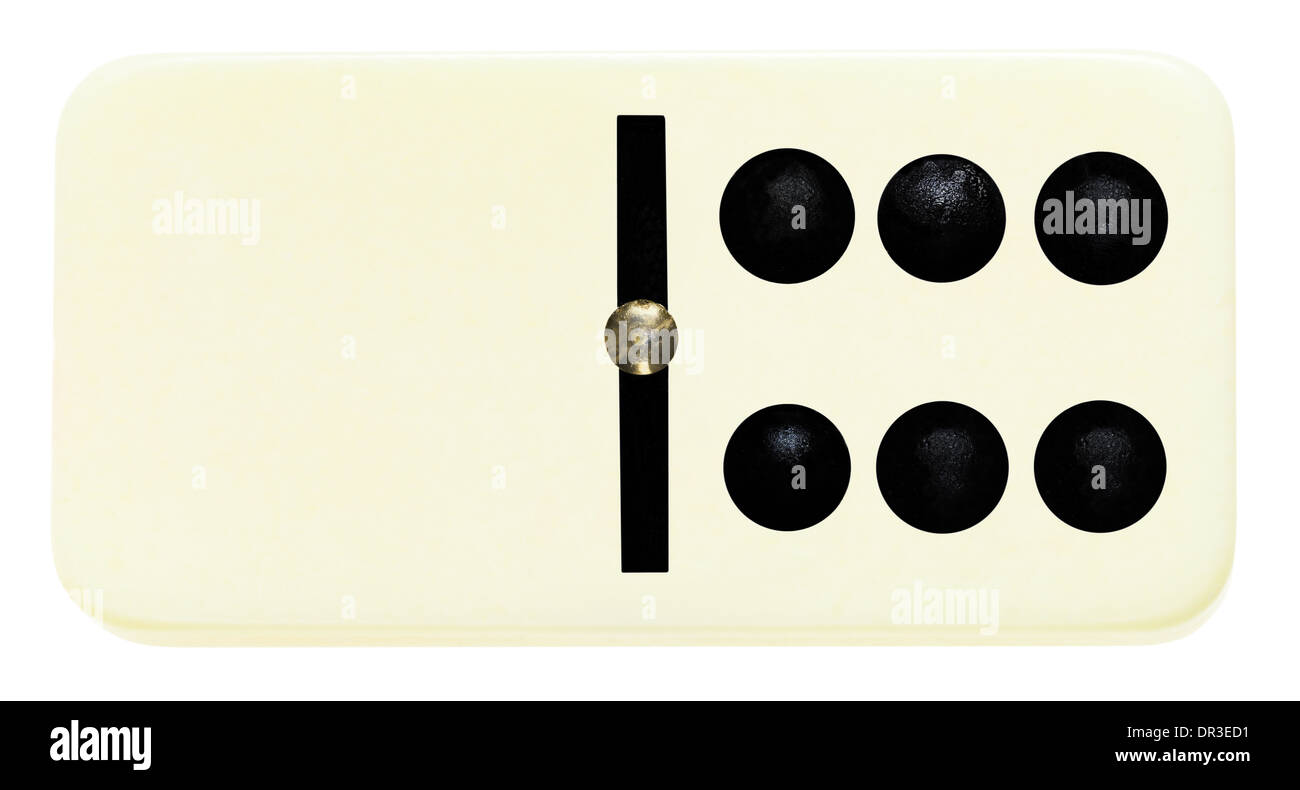 blank six domino tile on isolated on white background Stock Photo - Alamy