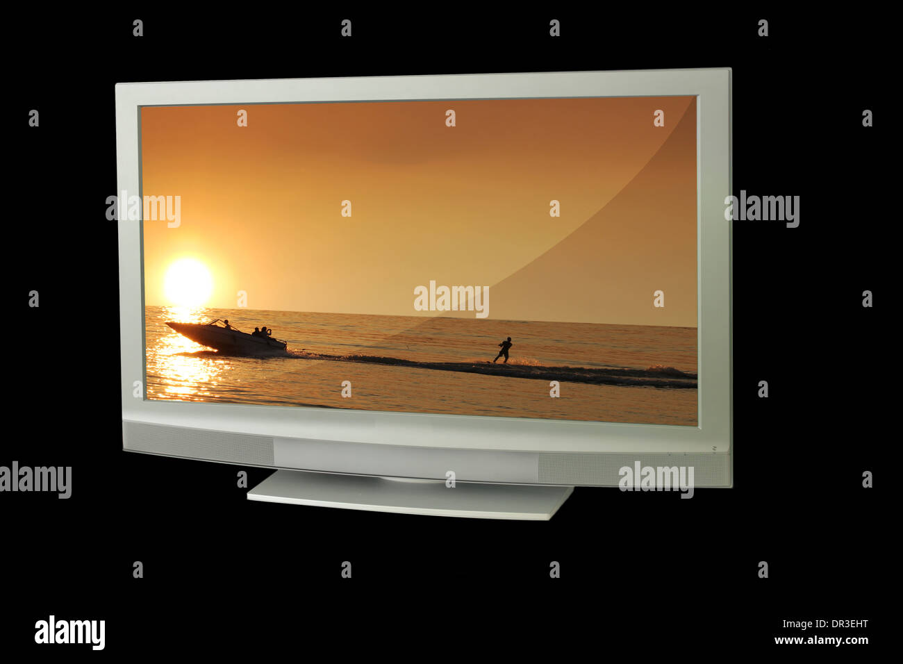 tv with sunset background Stock Photo - Alamy