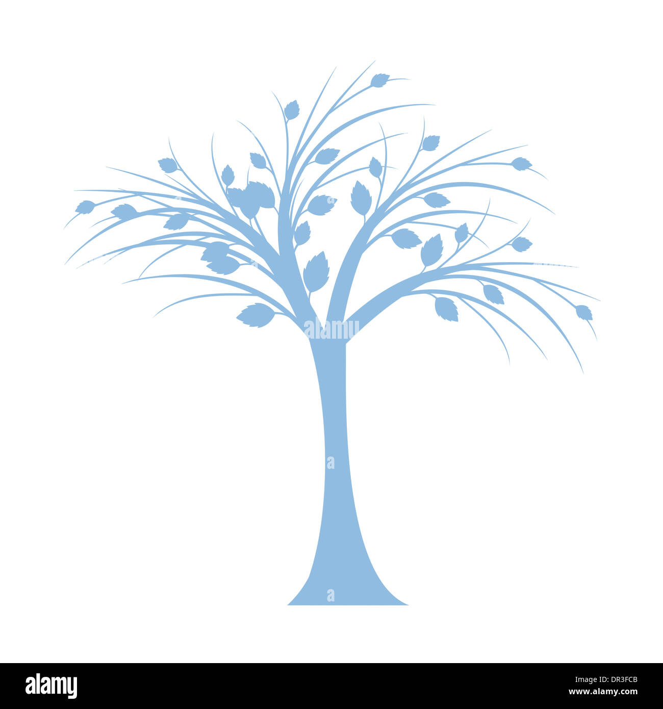 art tree silhouette isolated on white background Stock Photo - Alamy