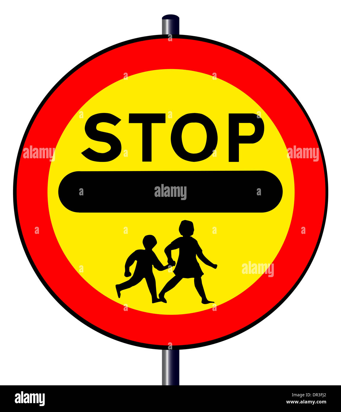 A large hand held 'Stop - Children' sign as used outside school ...