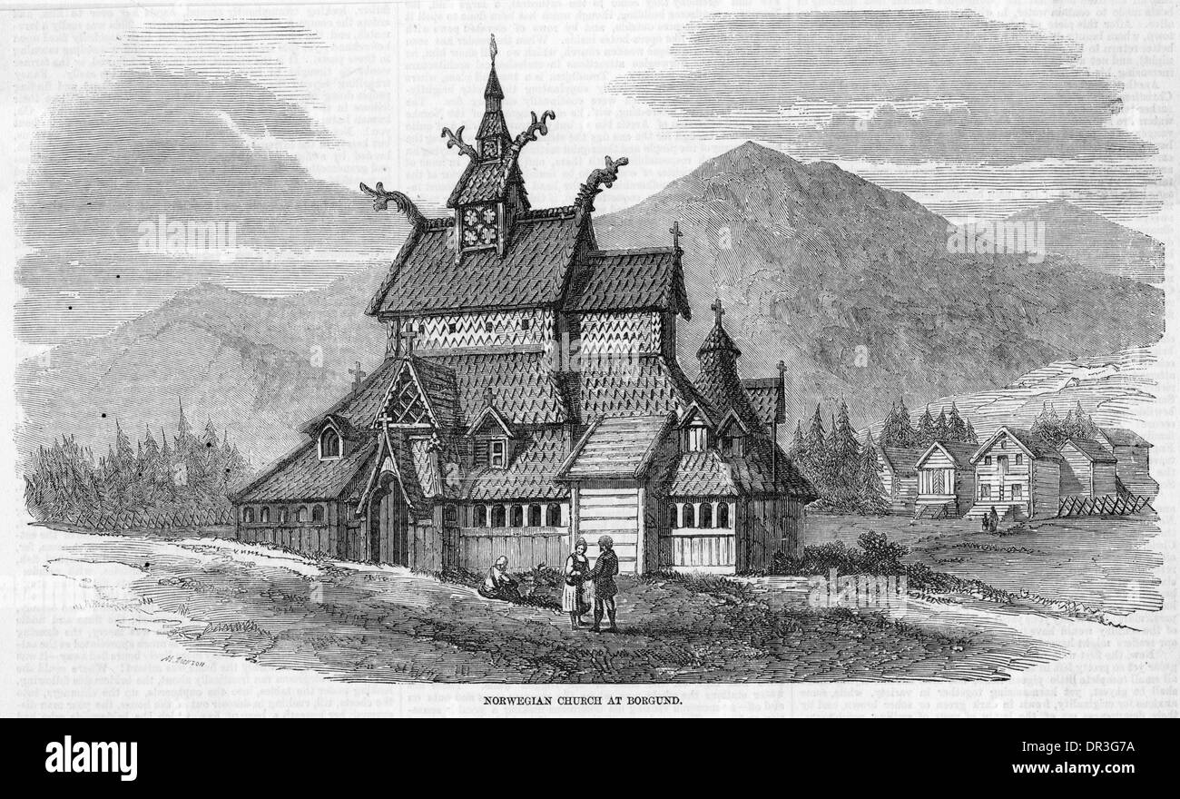 NORWAY BORGUND CHURCH Stock Photo - Alamy