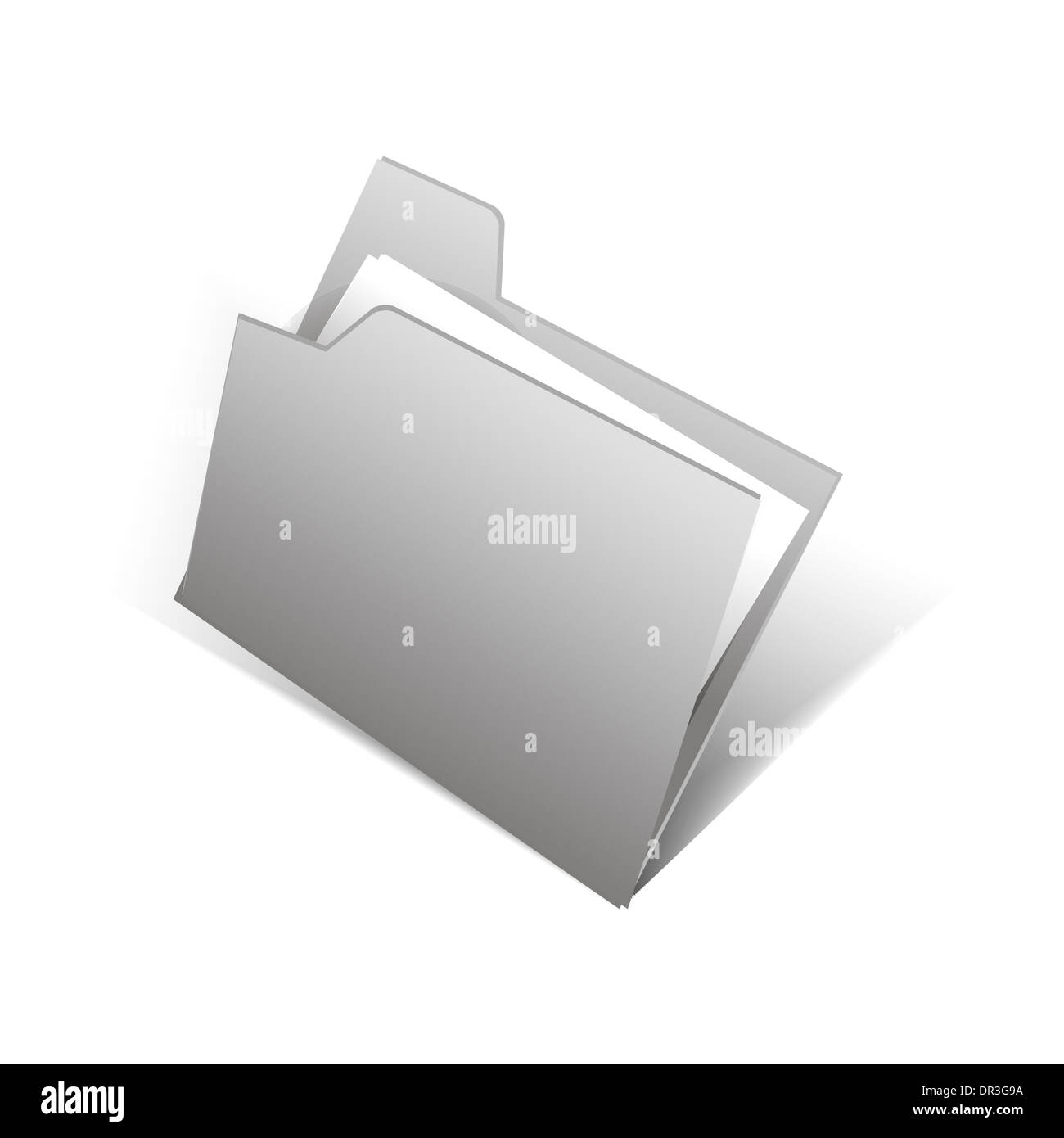 Folder for papers black and white vector label isolated on white ...