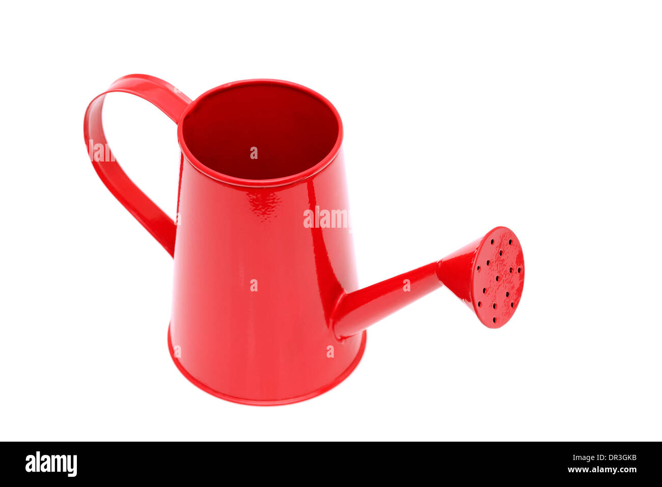red watering can isolated on white background Stock Photo - Alamy