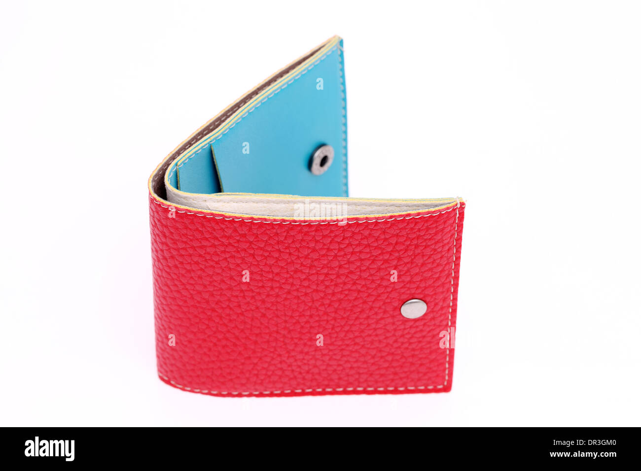 red leather wallet on a white background Stock Photo - Alamy