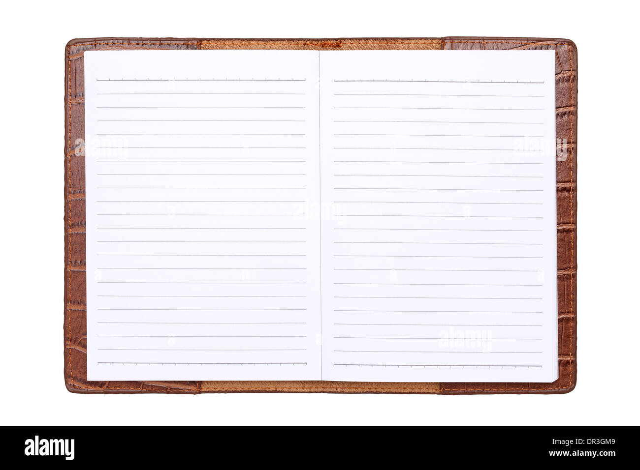 Blank brown leather cover notebook Stock Photo - Alamy