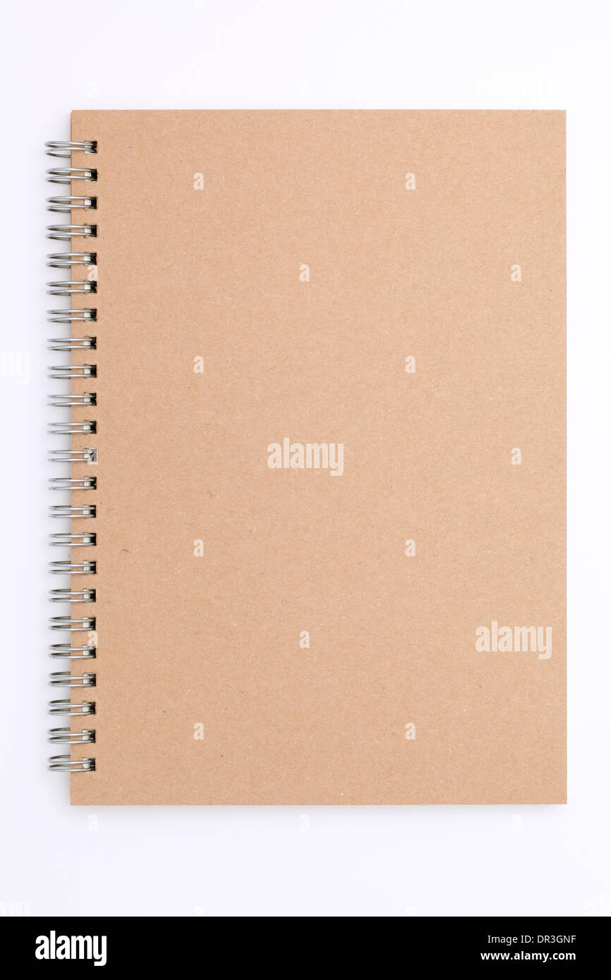 blank spiral notebook on white background Stock Photo - Alamy