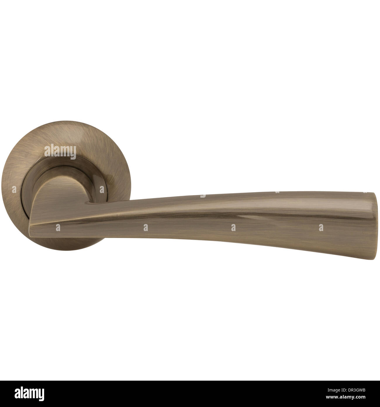 Classic door handle side view isolated on white Stock Photo - Alamy