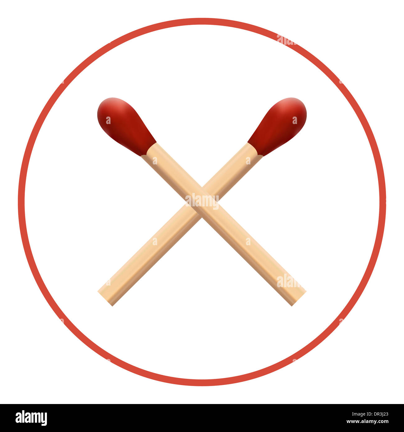 two wooden matches with red wick macro on a white background Stock ...