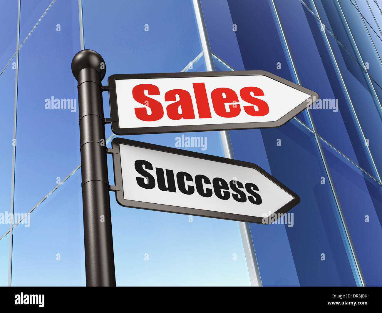 Advertising concept: sign Sales Success on Building background Stock ...