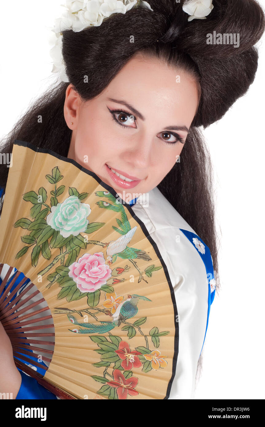 Geisha style young woman Stock Photo - Alamy