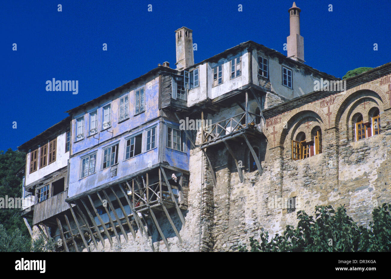 Residential Wing or Living Quarters Dochiariou Monastery Mount Athos ...