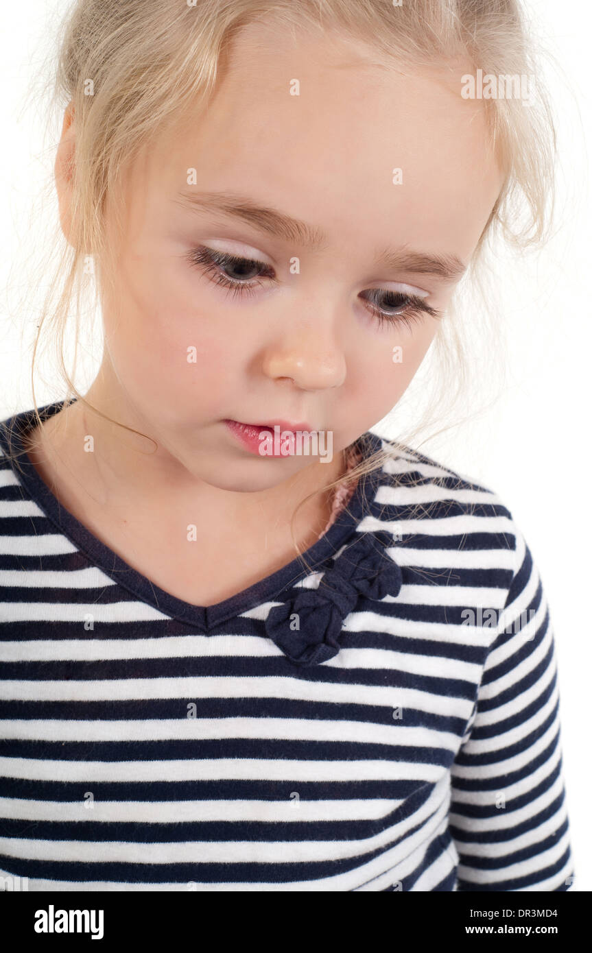 Portrait of cute girl in striped top Stock Photo - Alamy
