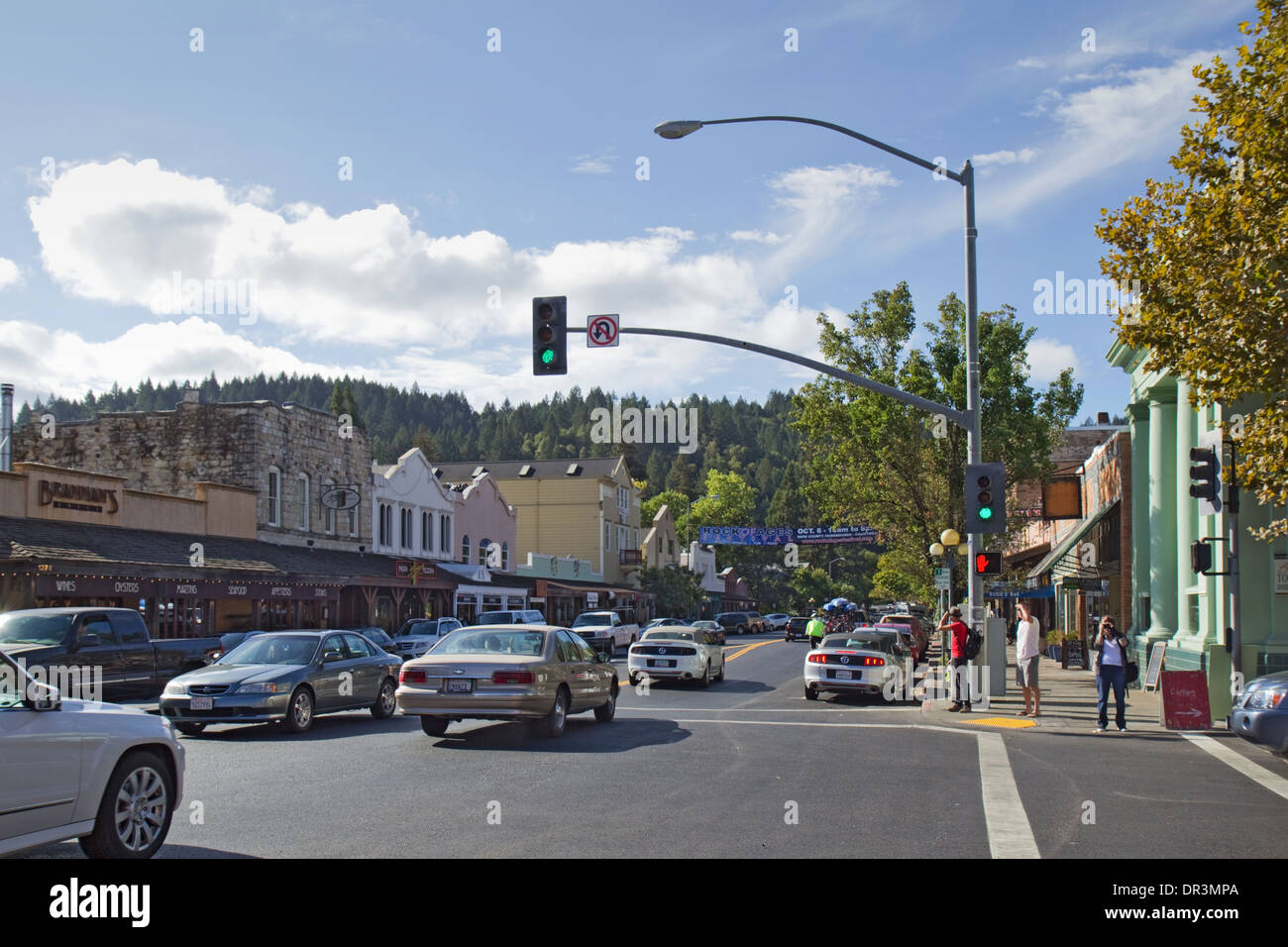 View along Lincoln Street (Highway 29), the main road through Calistoga ...