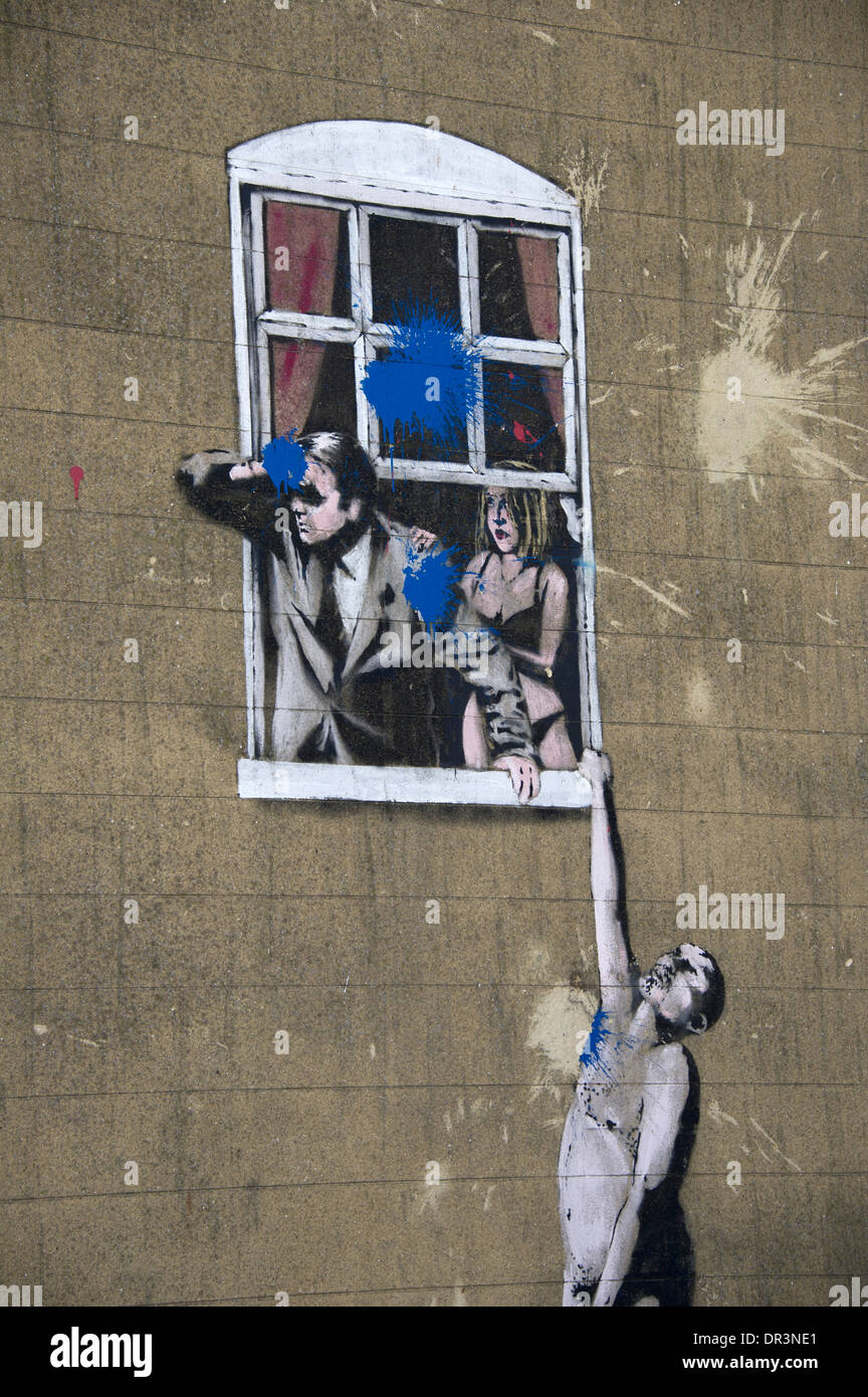Banksy artwork in Bristol Stock Photo - Alamy