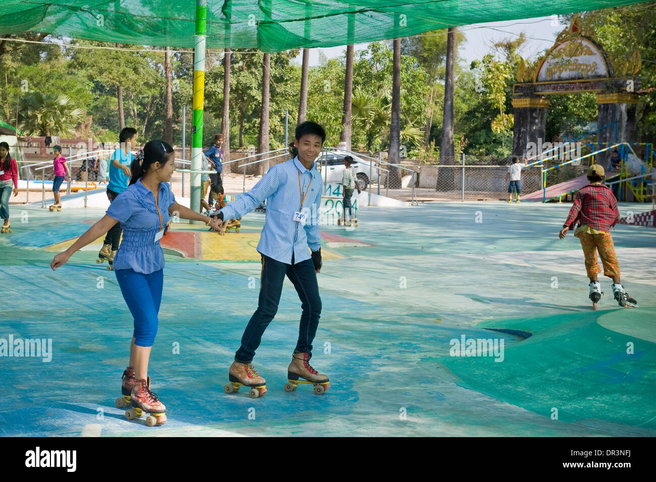 Myanmar, Bago, skating rink Stock Photo - Alamy