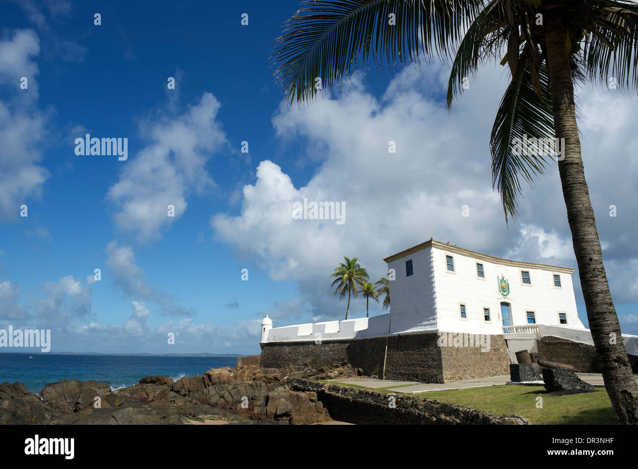 Fort Santa Maria in Barra Salvador Brazil features tropical beach and ...