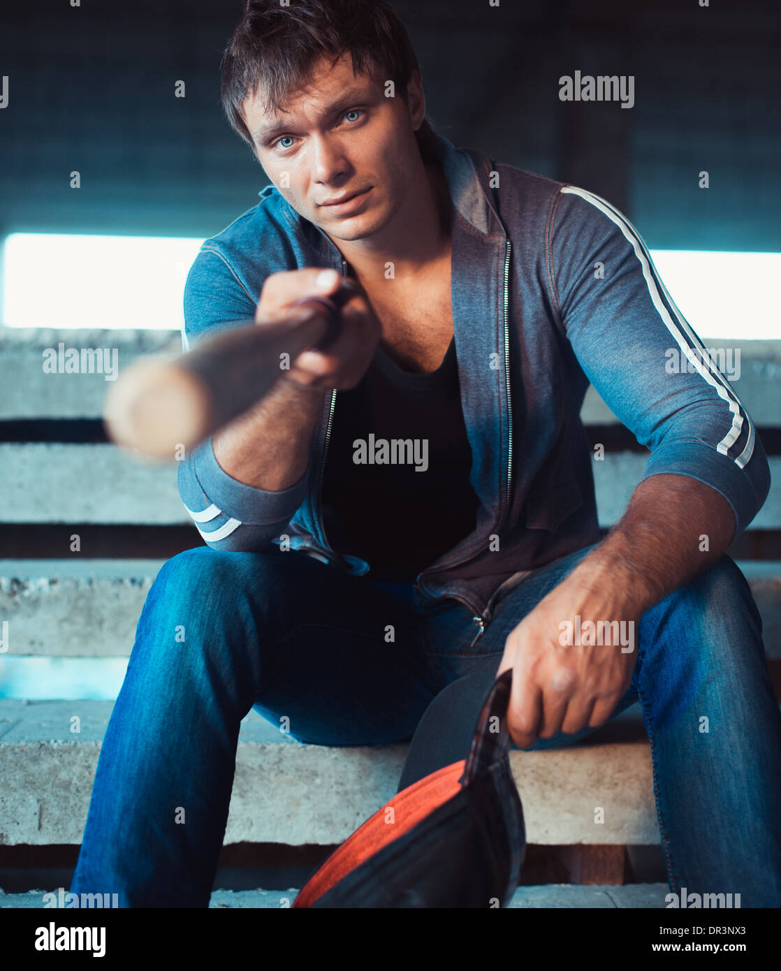 Muscular man baseball bat hi-res stock photography and images - Alamy