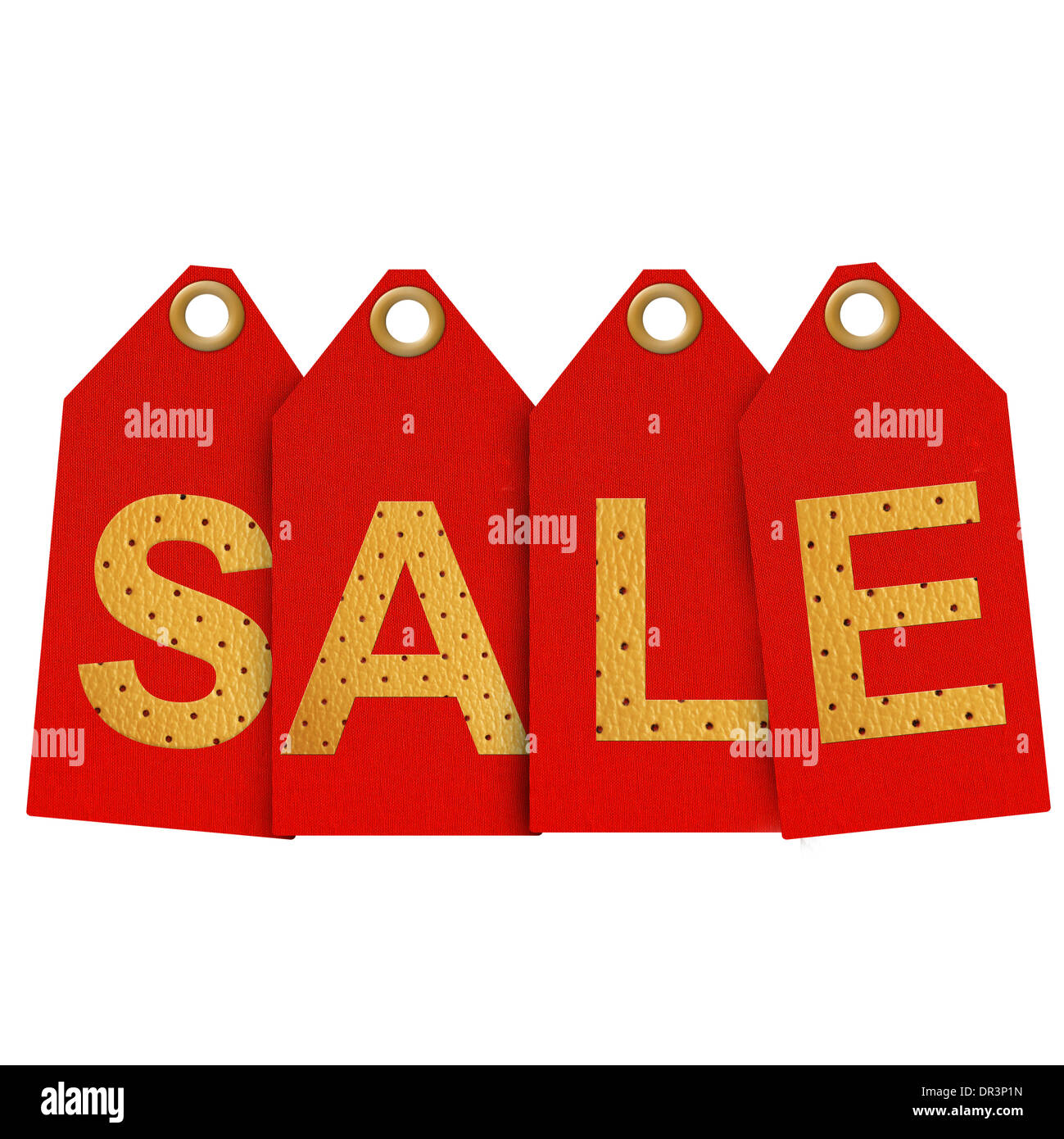 four tags with the word sale on white Stock Photo - Alamy