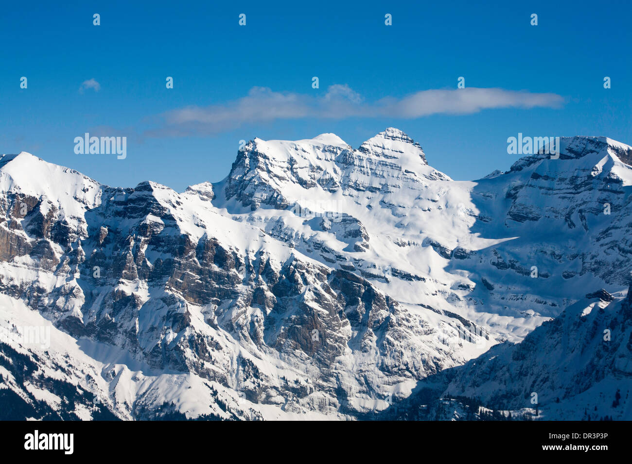 Mountain panorama above the Swiss village of Les Crosets near the ...