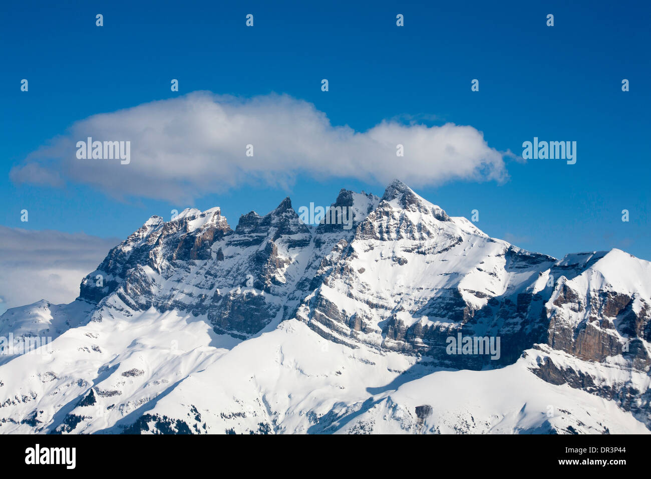 The Dents du Midi above The Val D'illiez from the village of ...