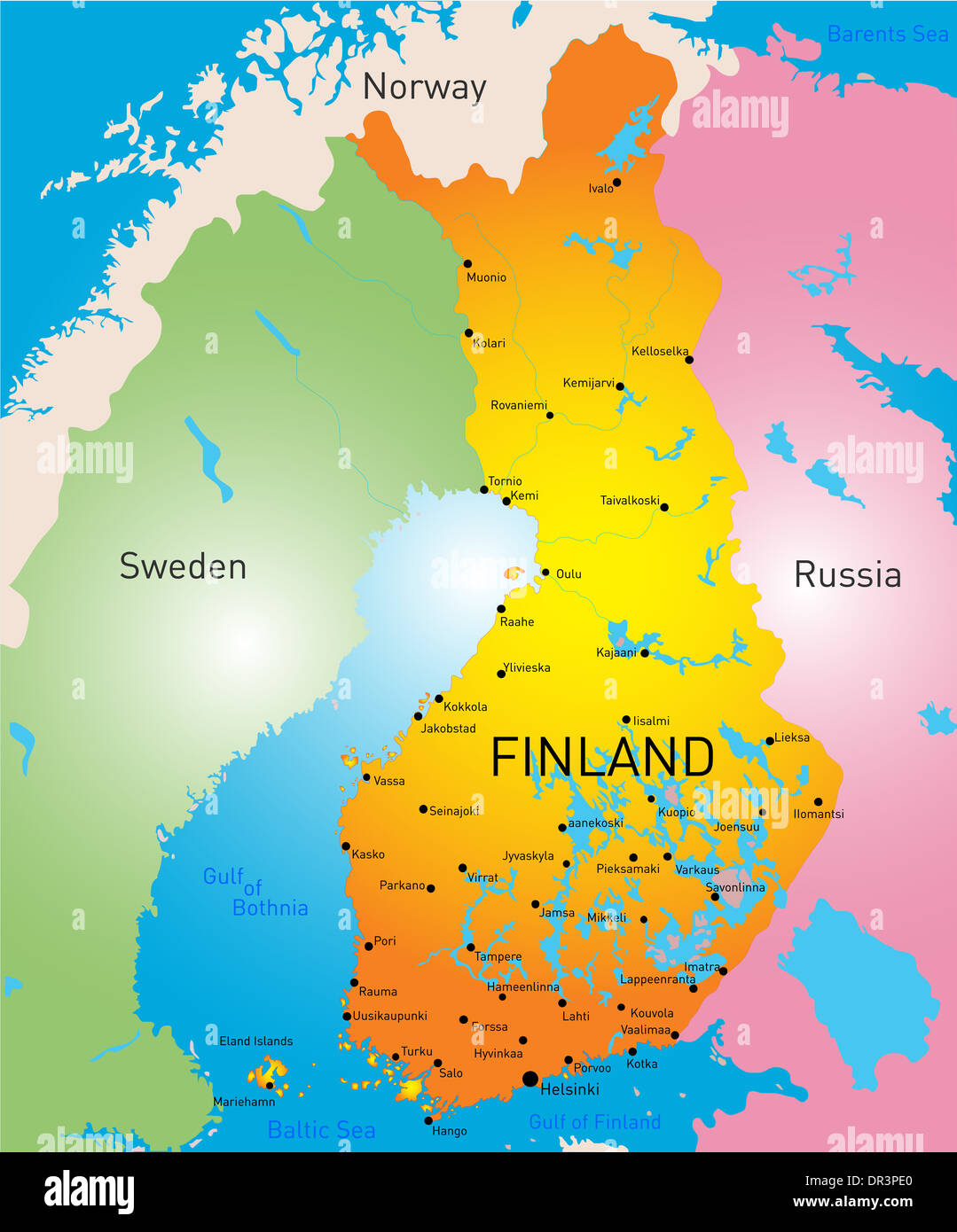 finland map of europe lapland