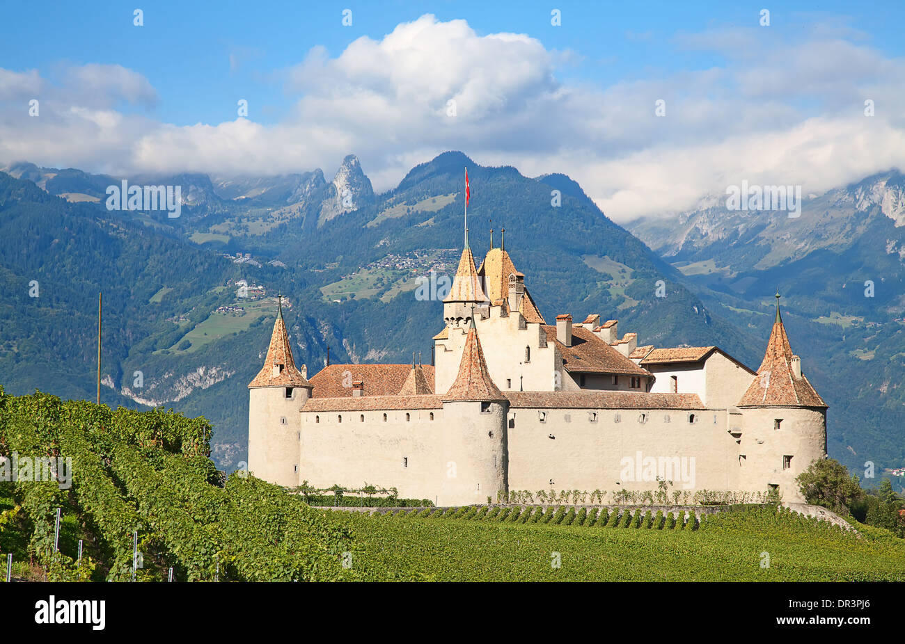 Famous castle Chateau d'Aigle in canton Vaud, Switzerland Stock Photo ...