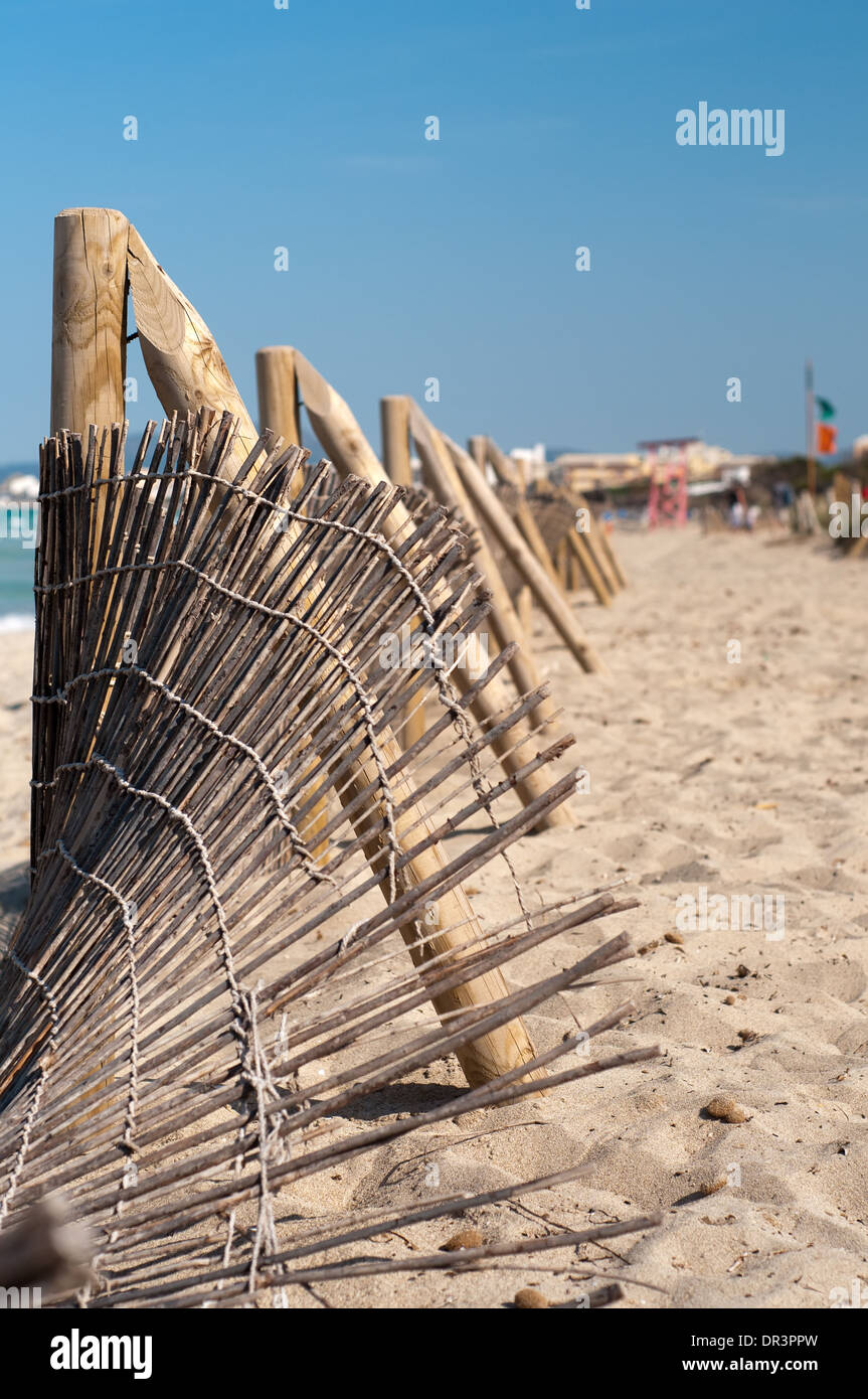 Wooden fence on the beach Stock Photo - Alamy
