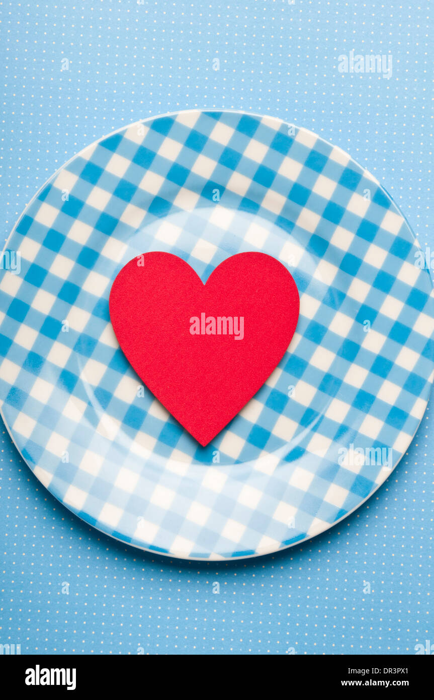 valentine heart shape on a plate, love concept Stock Photo - Alamy