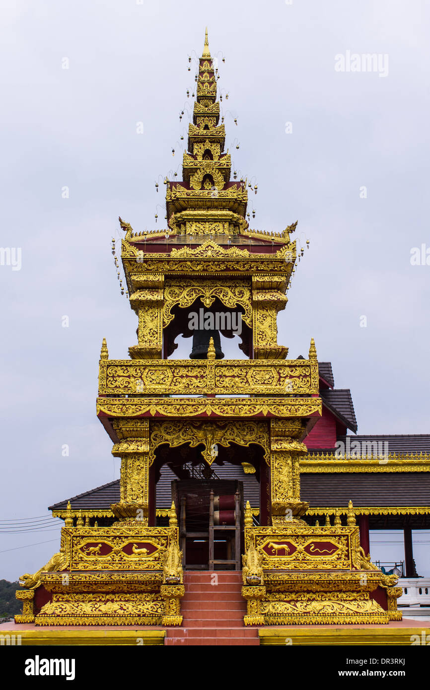 Thai Style Bell Tower in wat sangkaew Stock Photo - Alamy