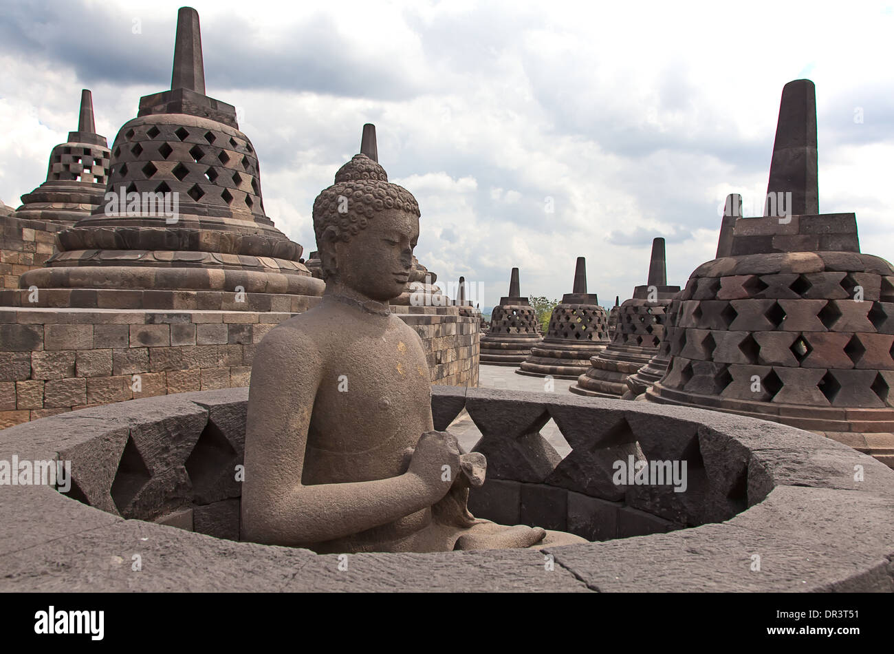 Borobudur temple near Yogyakarta on Java island, Indonesia Stock Photo ...