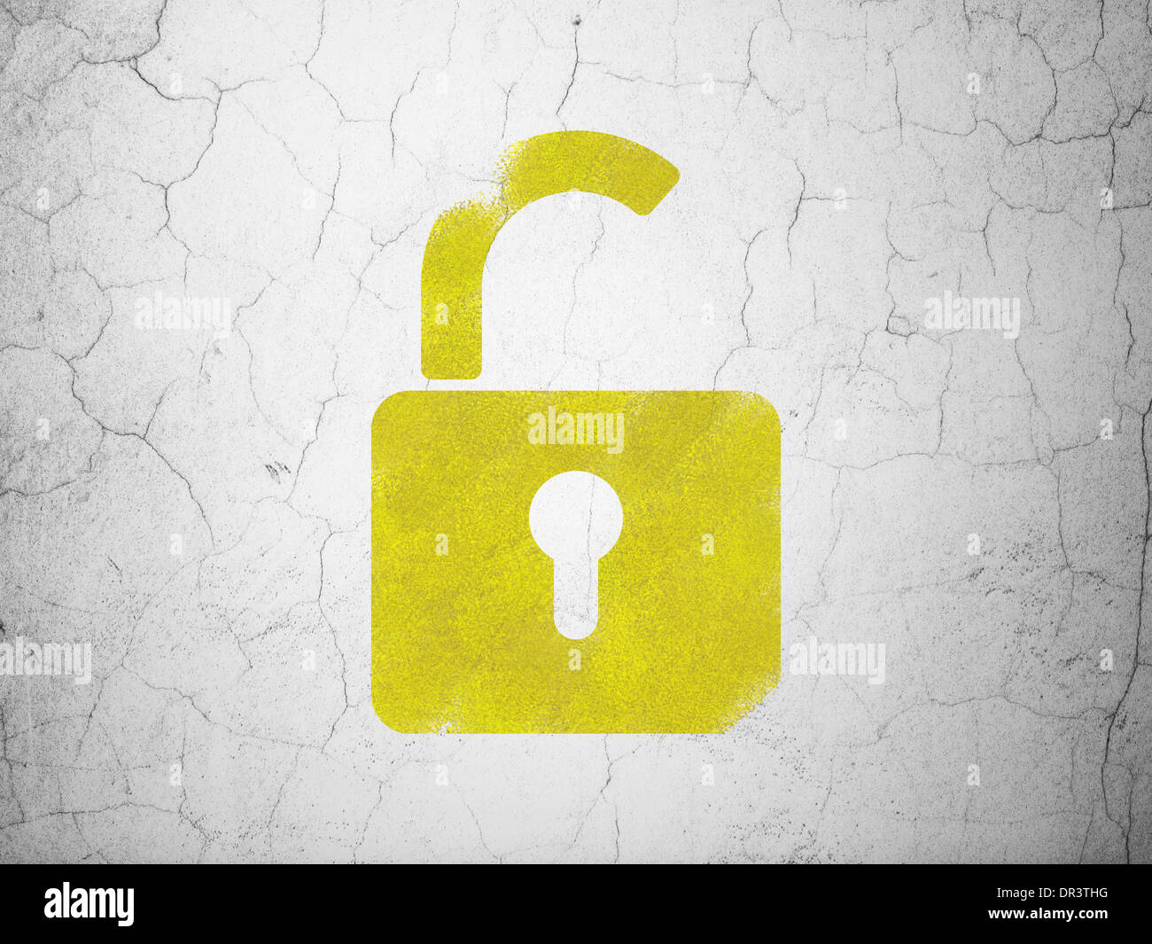Information concept: Opened Padlock on wall background Stock Photo - Alamy