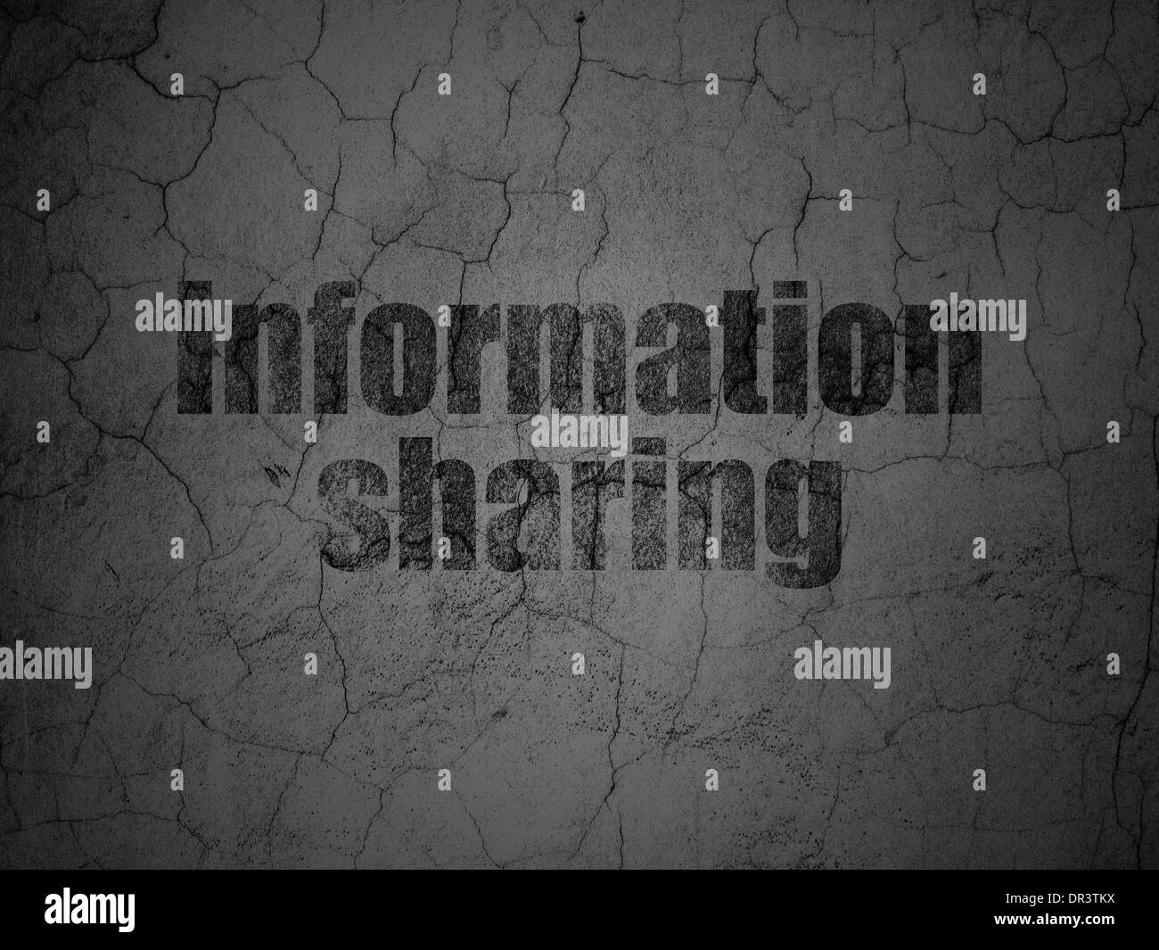 Information concept: Information Sharing on grunge wall background ...