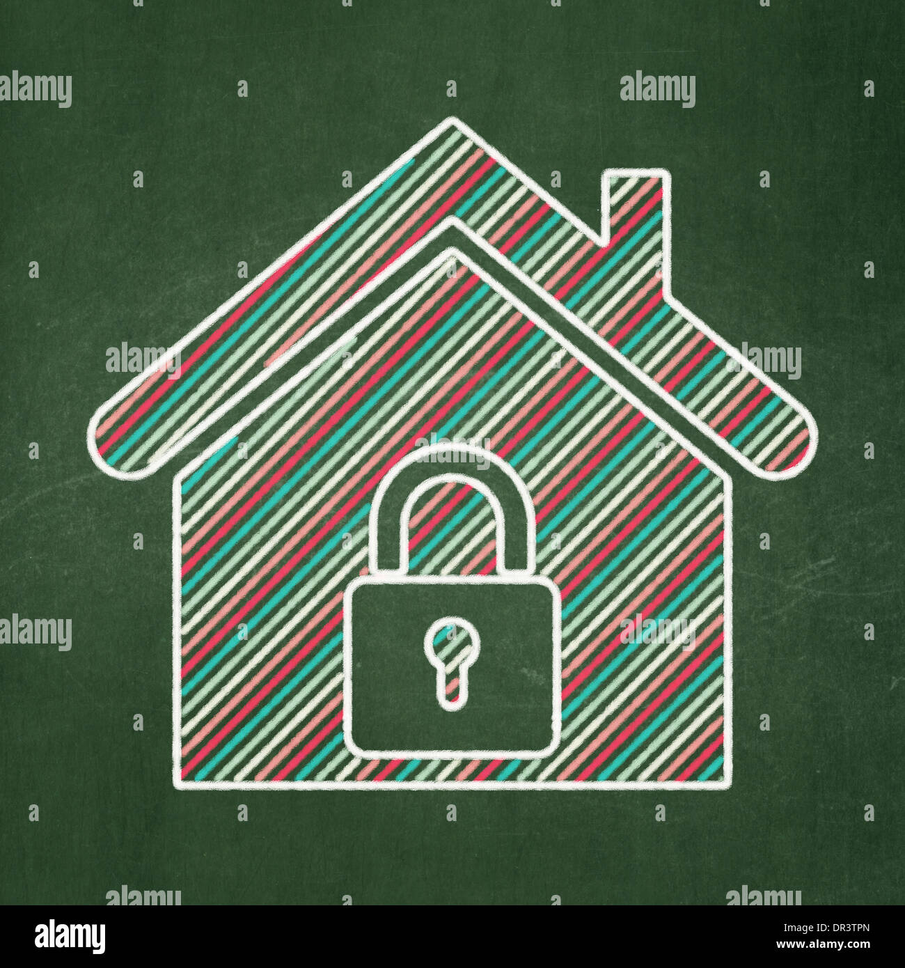 Protection concept: Home on chalkboard background Stock Photo - Alamy