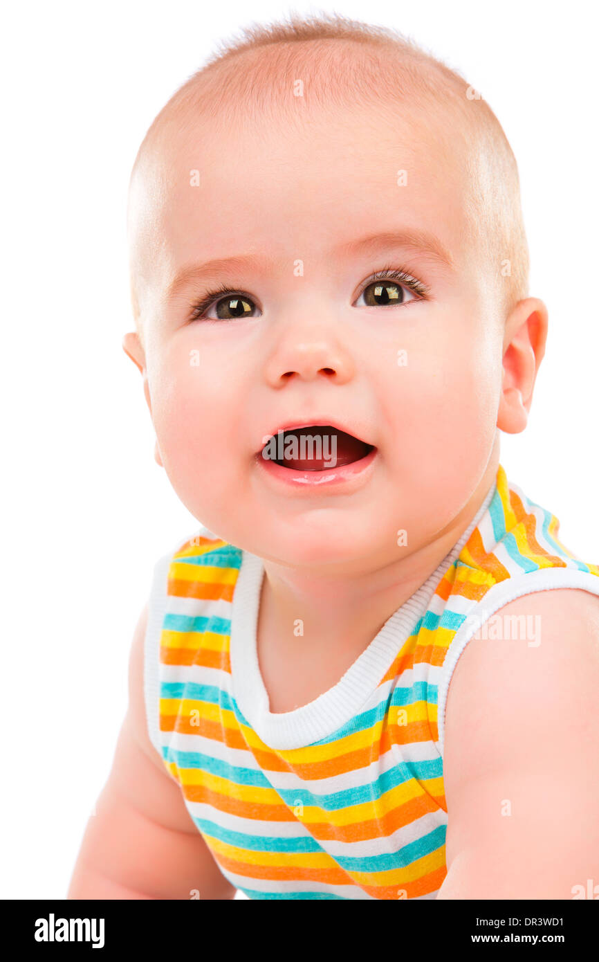 Happy Little Baby isolated on white background Stock Photo - Alamy