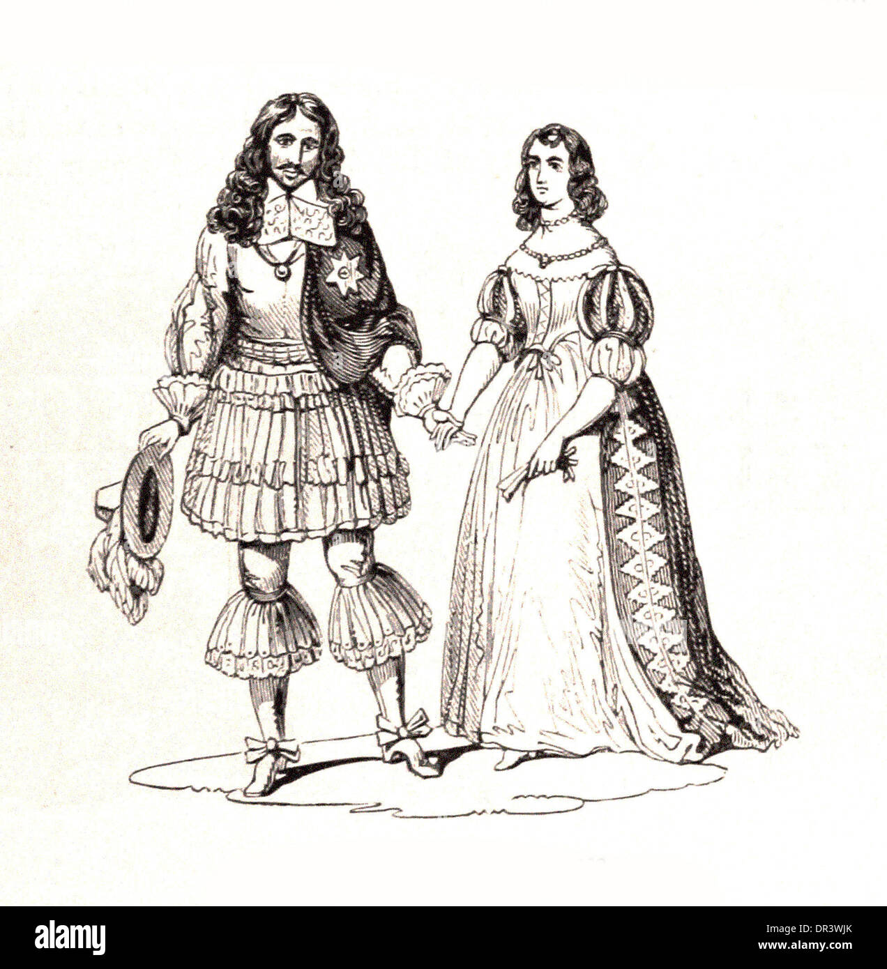 Portrait of Charles II and his Queen 1662 - Britsh engraving Stock ...