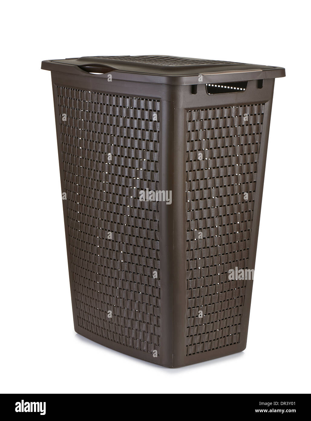 Closed brown basket on white background Stock Photo - Alamy