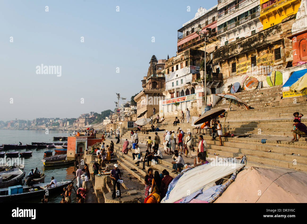 Ganges River bank, Varanasi, India Stock Photo - Alamy