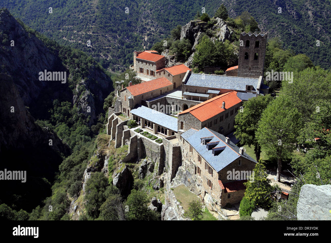 View of Saint-Martin-Du-Canigou Abbey, Romanesque Monastery in Canigou ...