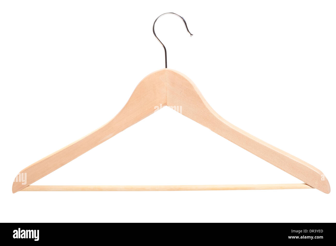 Wooden coat hanger hanging Cut Out Stock Images & Pictures - Alamy