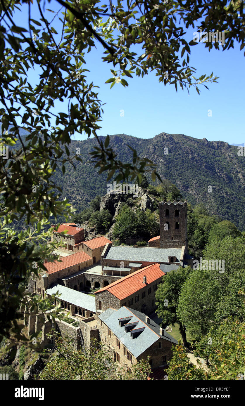 View of Saint-Martin-Du-Canigou Abbey, Romanesque Monastery in Canigou ...