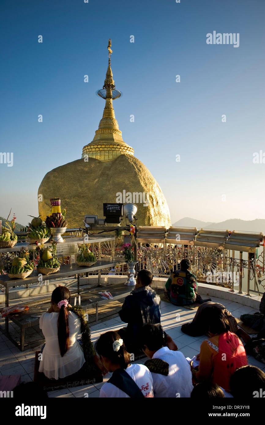 Myanmar, Kyaiktiyo, Golden Rock Stock Photo - Alamy
