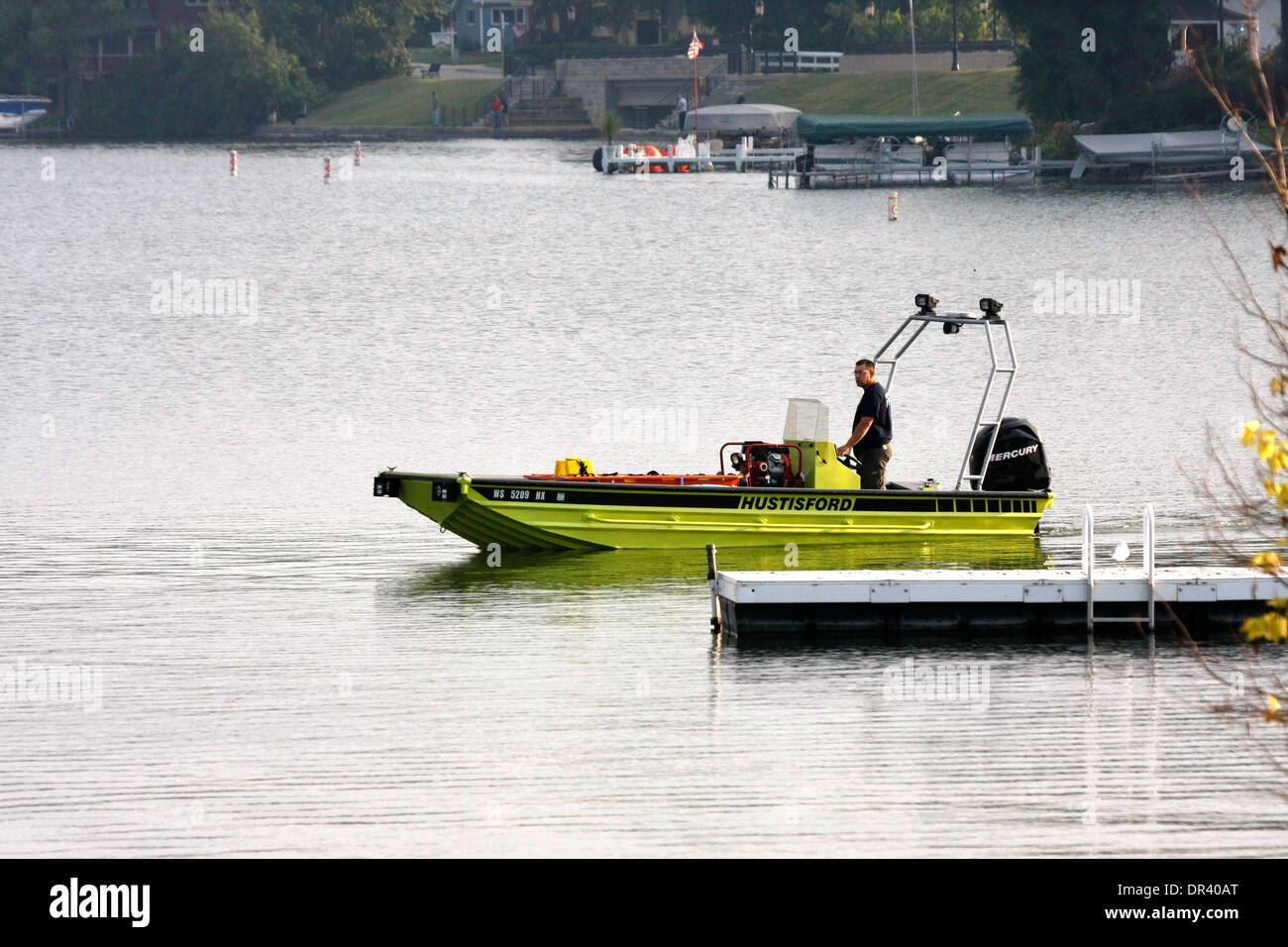 Hustiford dive rescue boat in Wisconsin Stock Photo - Alamy