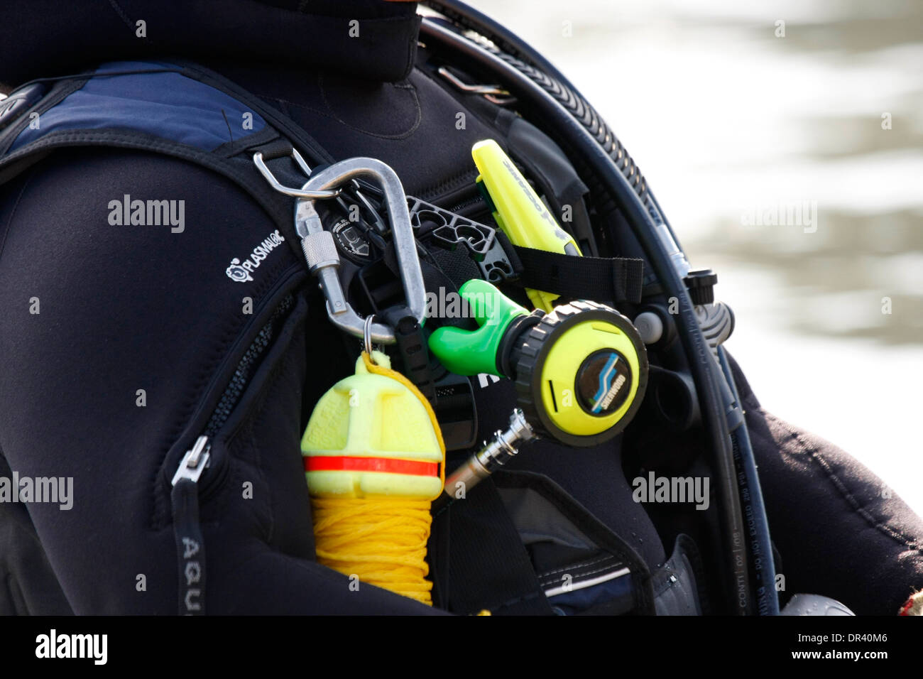 Scuba Diver getting ready to do a rescue dive search in Okauchee Lake ...