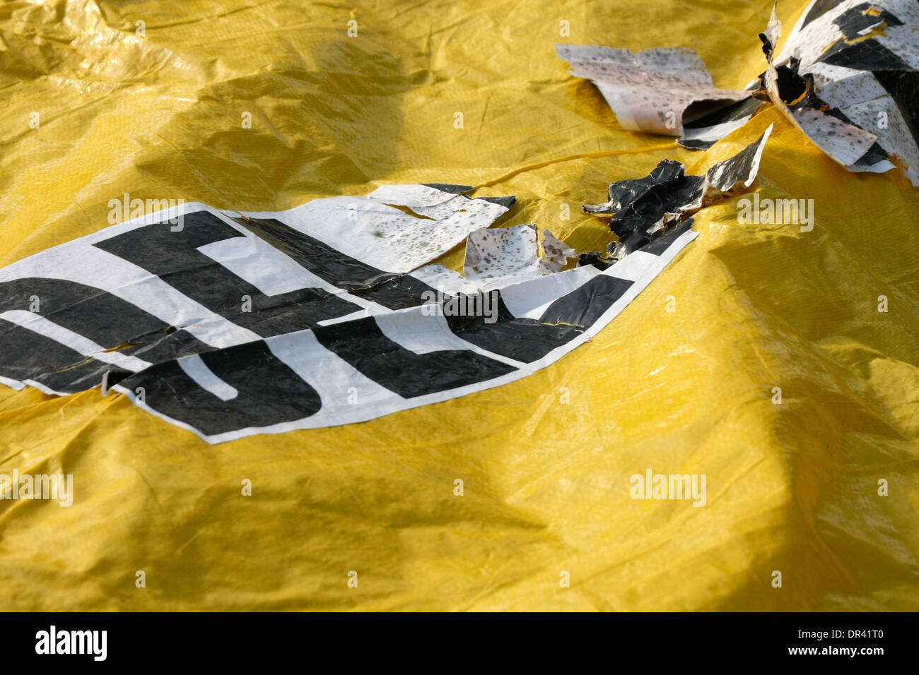 Yellow mass casualty transport incident blanket worn with words Delayed ...