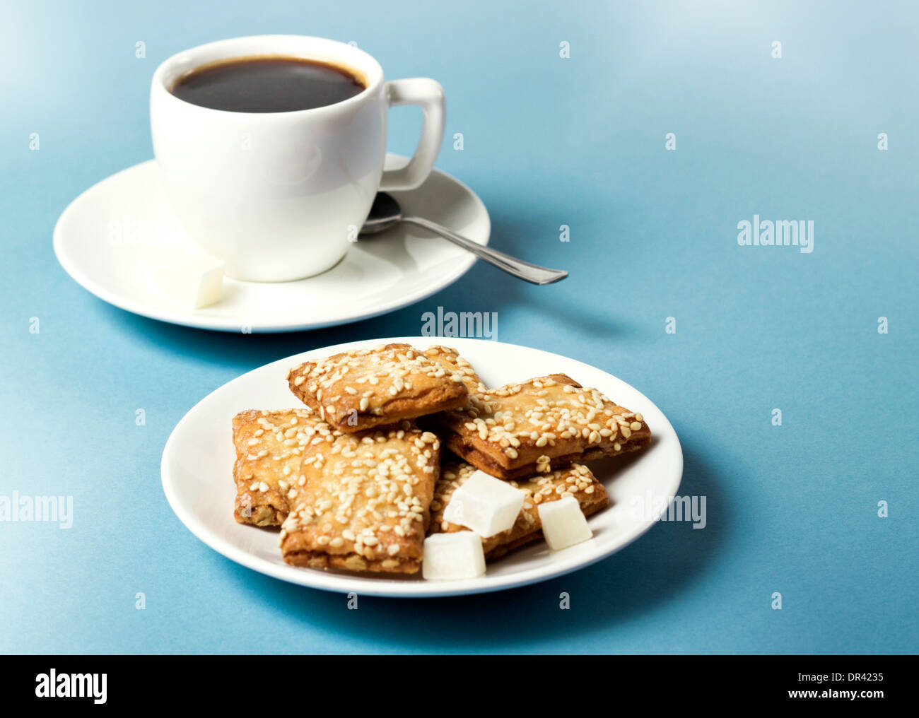 rustic biscuits with natural coffee on morning table Stock Photo - Alamy
