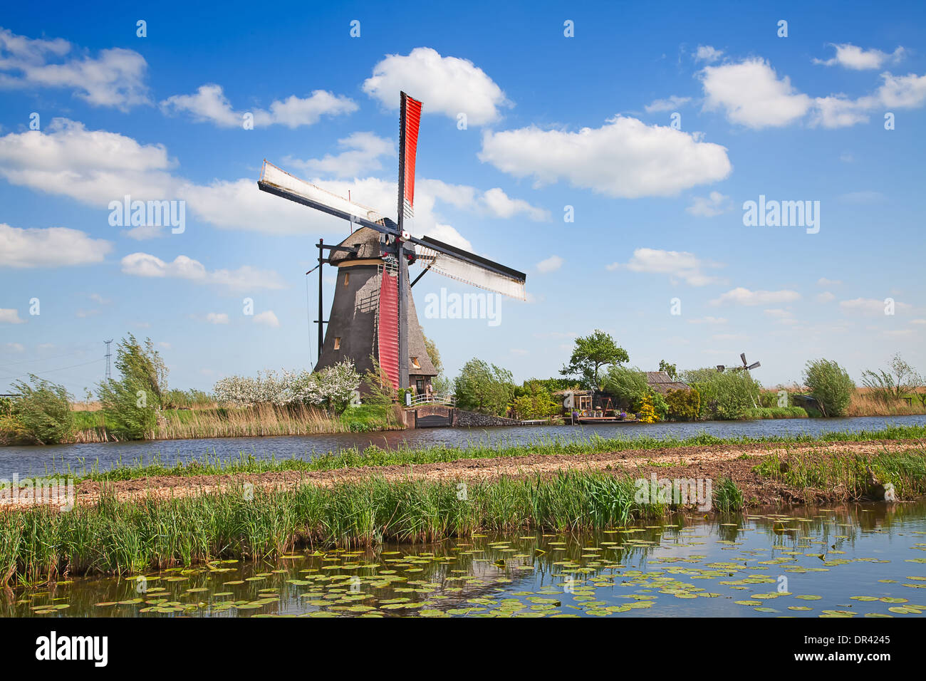 Ancient windmills near Kinderdijk, Netherlands Stock Photo - Alamy
