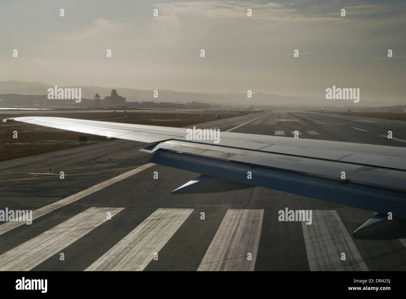 Turning onto the runway for takeoff from San Francisco International ...