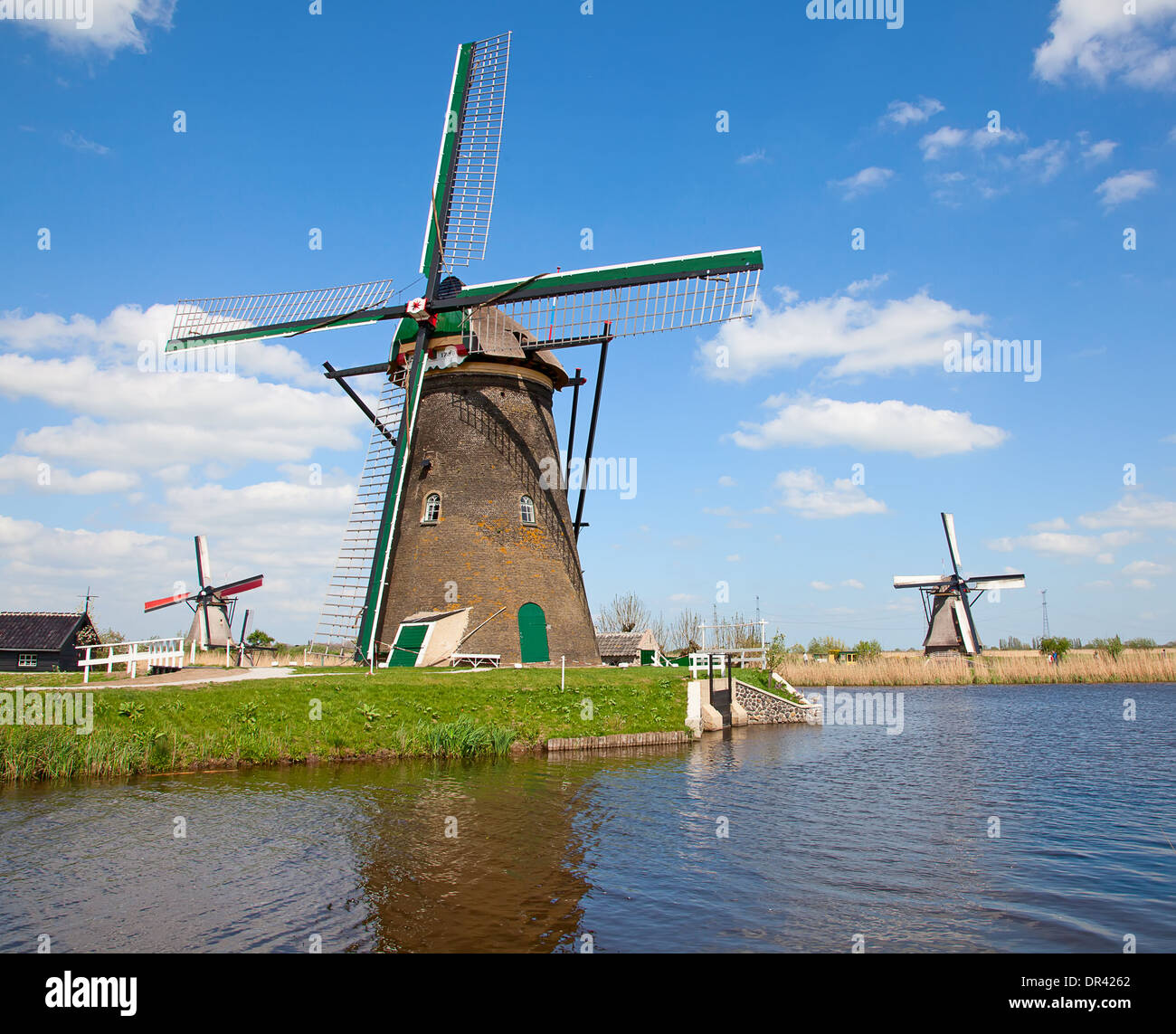 Traditional dutch windmills near Kinderdijk Stock Photo - Alamy