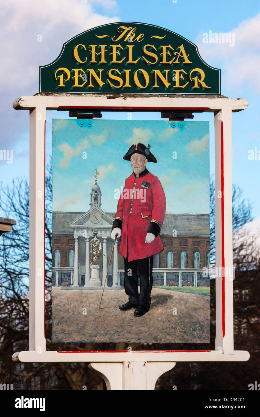 Chelsea Pensioner Pub Sign, Chelsea Pensioners Garden, London Stock ...