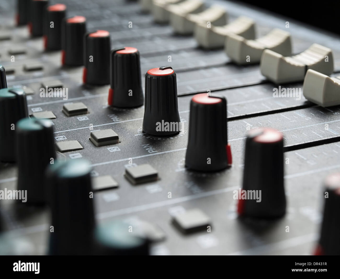 Sound mixer closeup, for music and sound , entertainment themes Stock ...